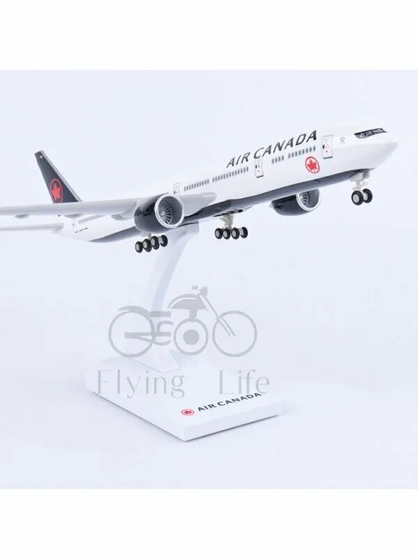 Светящаяся модель самолета Air Canada из смоляного материала, полным двигателем, модель самолёта для коллекционеров — фото 1