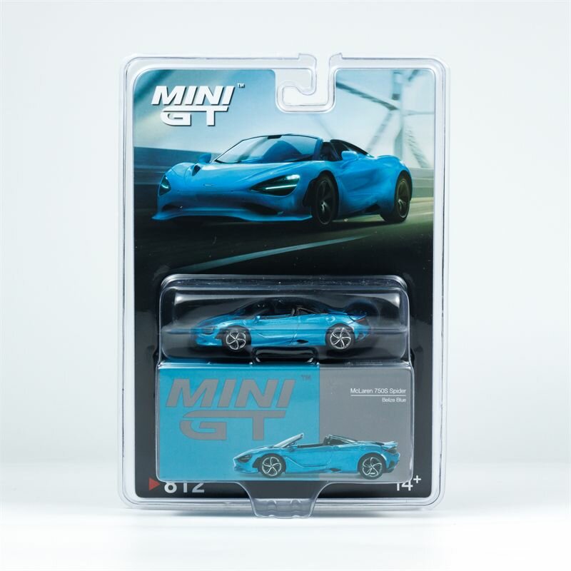 MINI GT x Majorette, литая коллекционная машинка 1:64(812-McLaren 750S синий)