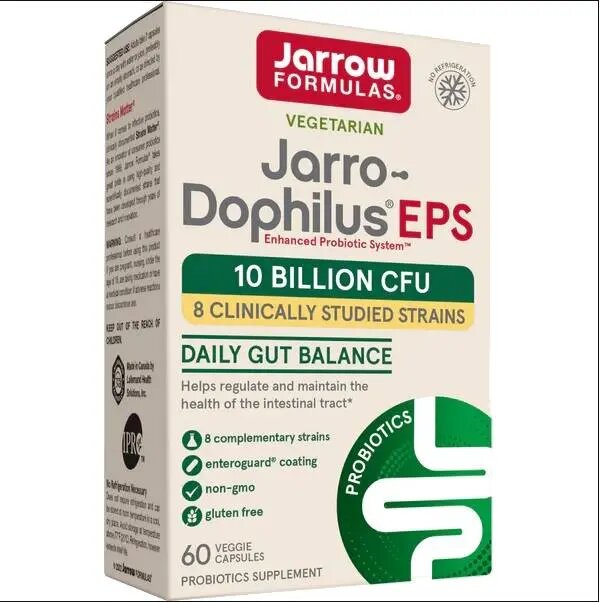 Пробиотик JARROW Jarro-Dophilus, для кишечника, иммунитета, без ГМО, 10млрд КОЕ, капсулы, 60шт