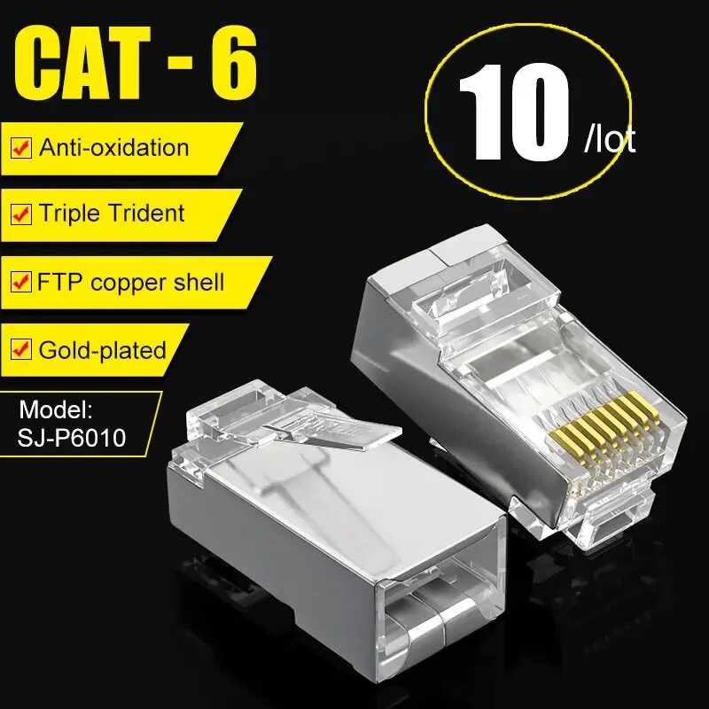 Разъем RJ45 Cat 6, 10 шт.