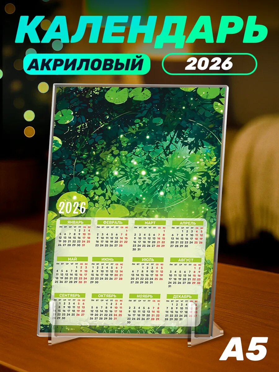 Календарь 2026 настольный Кувшинки на воде эстетика