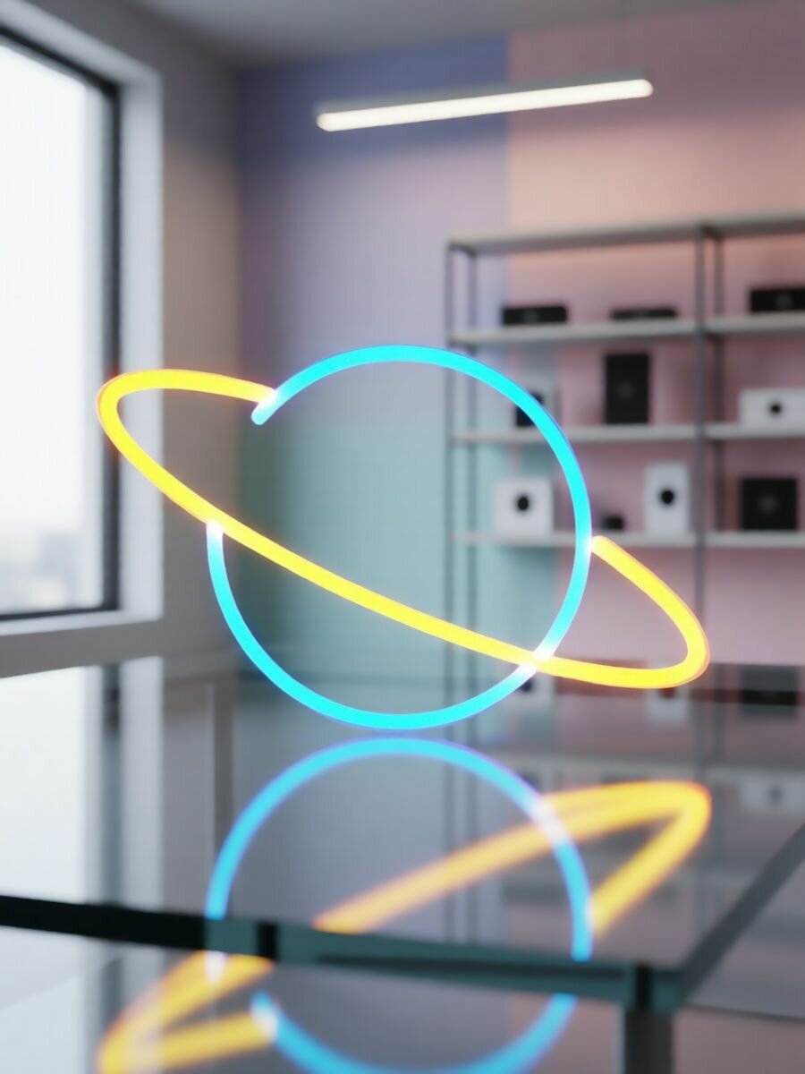 Неоновая лампа планета Сатурн декоративный настенный светильник с USB питанием для современного интерьера