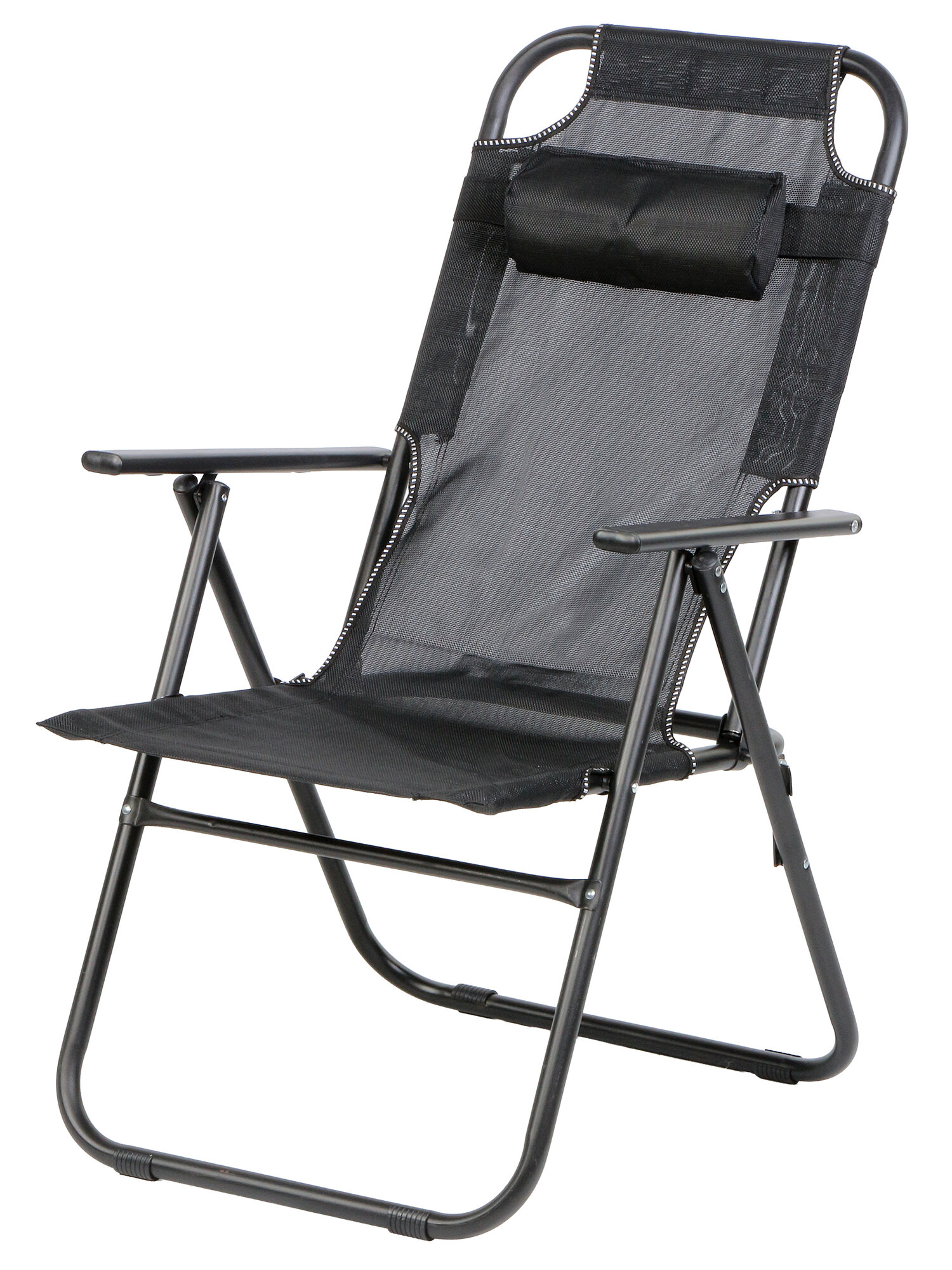 Кресло складное туристическое для кемпинга и рыбалки, 62х51х103 см, нагрузка до 150 кг, черное, ткань оксфорд, C010213