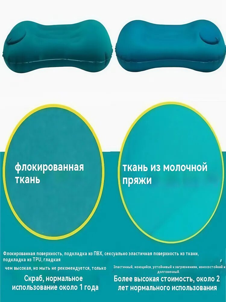 Подушка самонадувающаяся дорожная для путешествий и кемпинга, серебряный лунный пепел, размер 43х28х10 см — фото 1