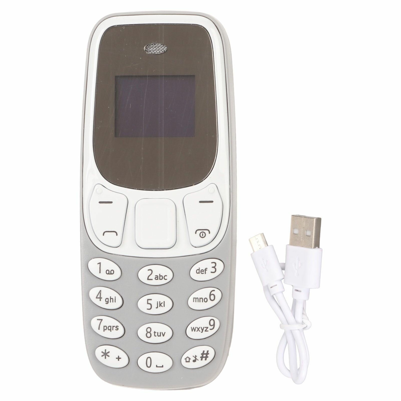 Мини-телефон 2-в-1, Bluetooth, две SIM-карты (Серый)