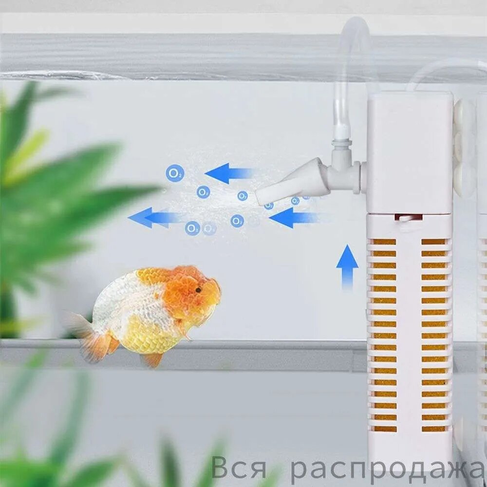 Фильтр для аквариума 3 в 1 бесшумный USB-фильтр водонепроницаемый для аквариума фонтана пруда