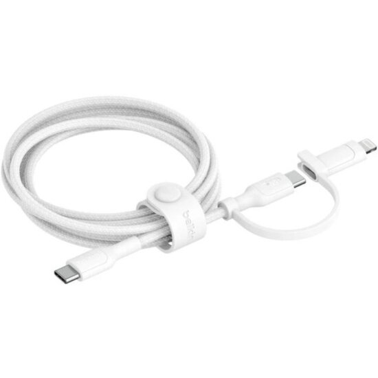 Кабель Belkin USB-C - Lightning/USB-C, 1.5м, 60Вт, белый
