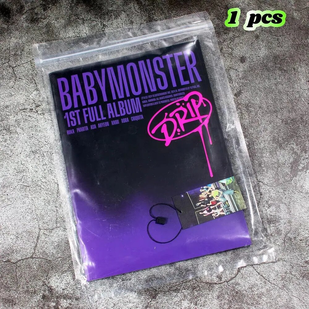 BABYMONSTER 1st FULL ALBUM DRIP Альбом для фанатов к-поп группы, импортное издание с фотокарточками