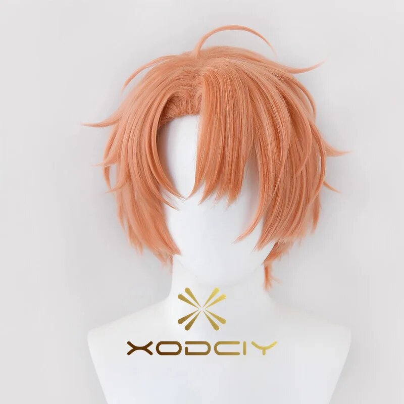 Парик для косплея IZUMI MITSUKI IDOLiSH7, термостойкие синтетические волосы, цвет оранжевый/розовый, стиль Хэллоуин, аксессуары для ролевых игр, головной убор с шапочкой
