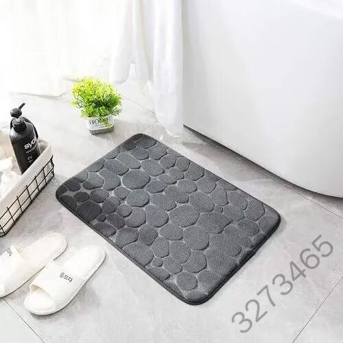 Коврик для ванной 50x120 см коралловый бархат для ванной комнаты прямоугольной формы серый
