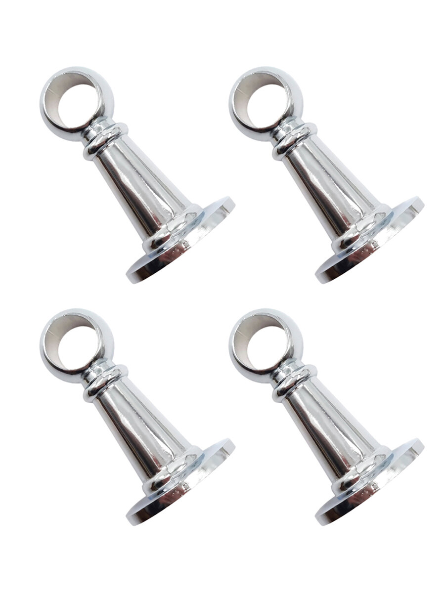 Держатель для рейлинга сквозной большой диаметр 16 мм хром (комплект 4 шт.)