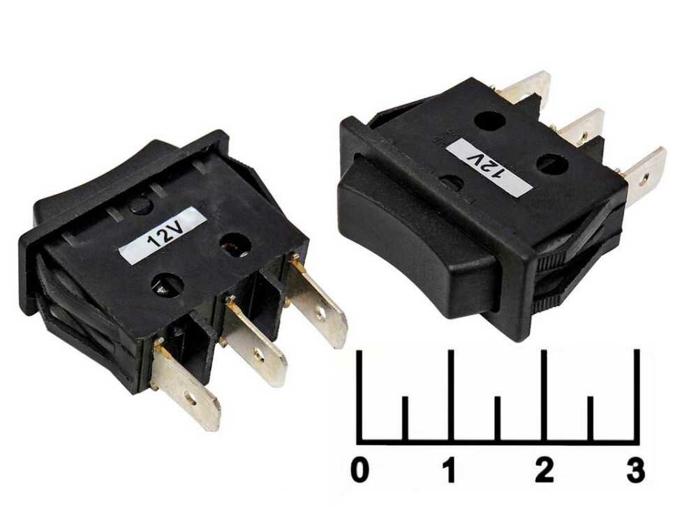 Выключатель 12/35 12V 35A RS-1C черный 3-х позиционный 3 контакта без фиксации (RS-123-11C)