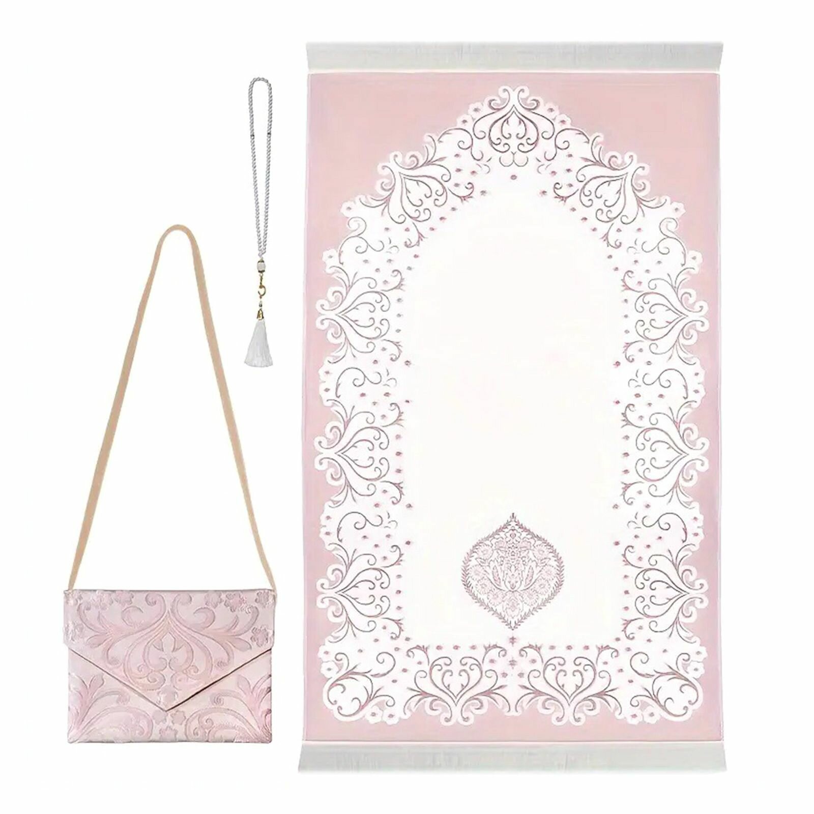 Коврик для намаза с сумкой и четками Портативный коврик Рамадана путешествий