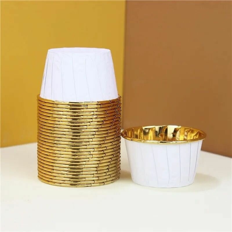 Бумажные формы для капкейков, алюминиевые, 50 шт, для выпечки и праздника