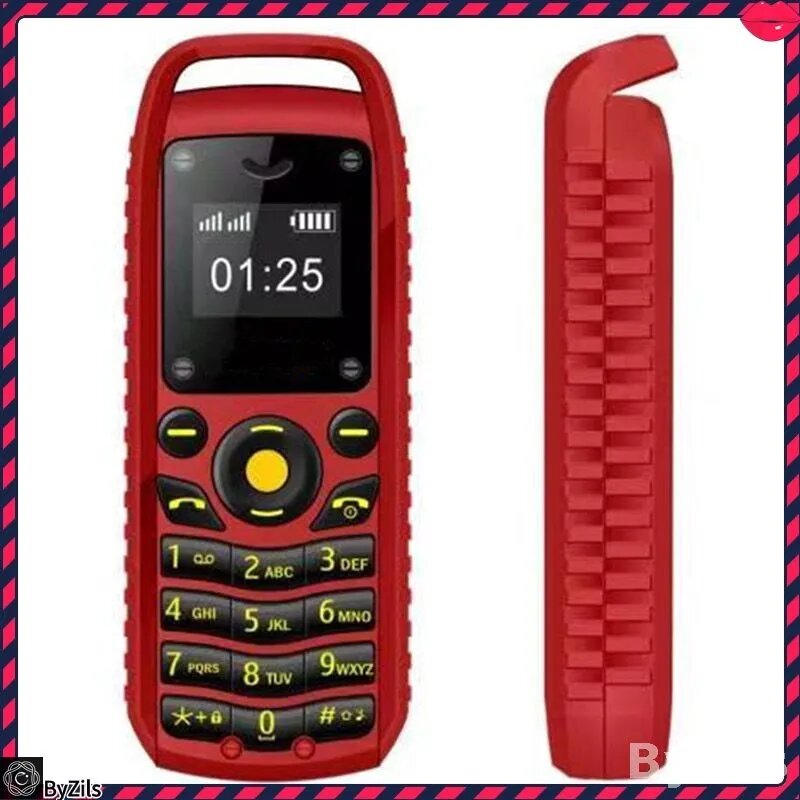 Красный мобильный телефон BM25, маленький экран, GSM, поддержка карт памяти, классический корпус, сканер отпечатка пальца