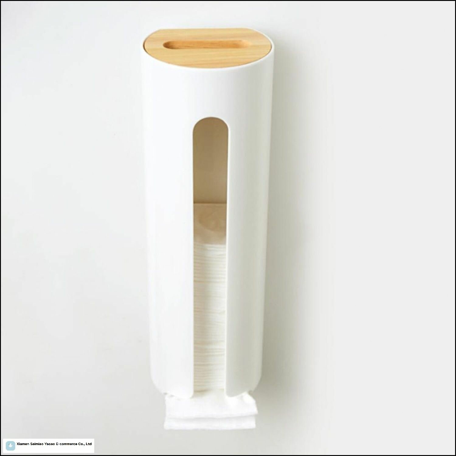 Настенный органайзер для ватных дисков с дозатором, компактный контейнер для косметики, удобное хранение в ванной