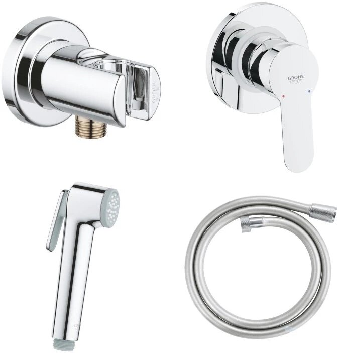 Гигиенический душ Grohe BauEdge 129188 со смесителем, хром