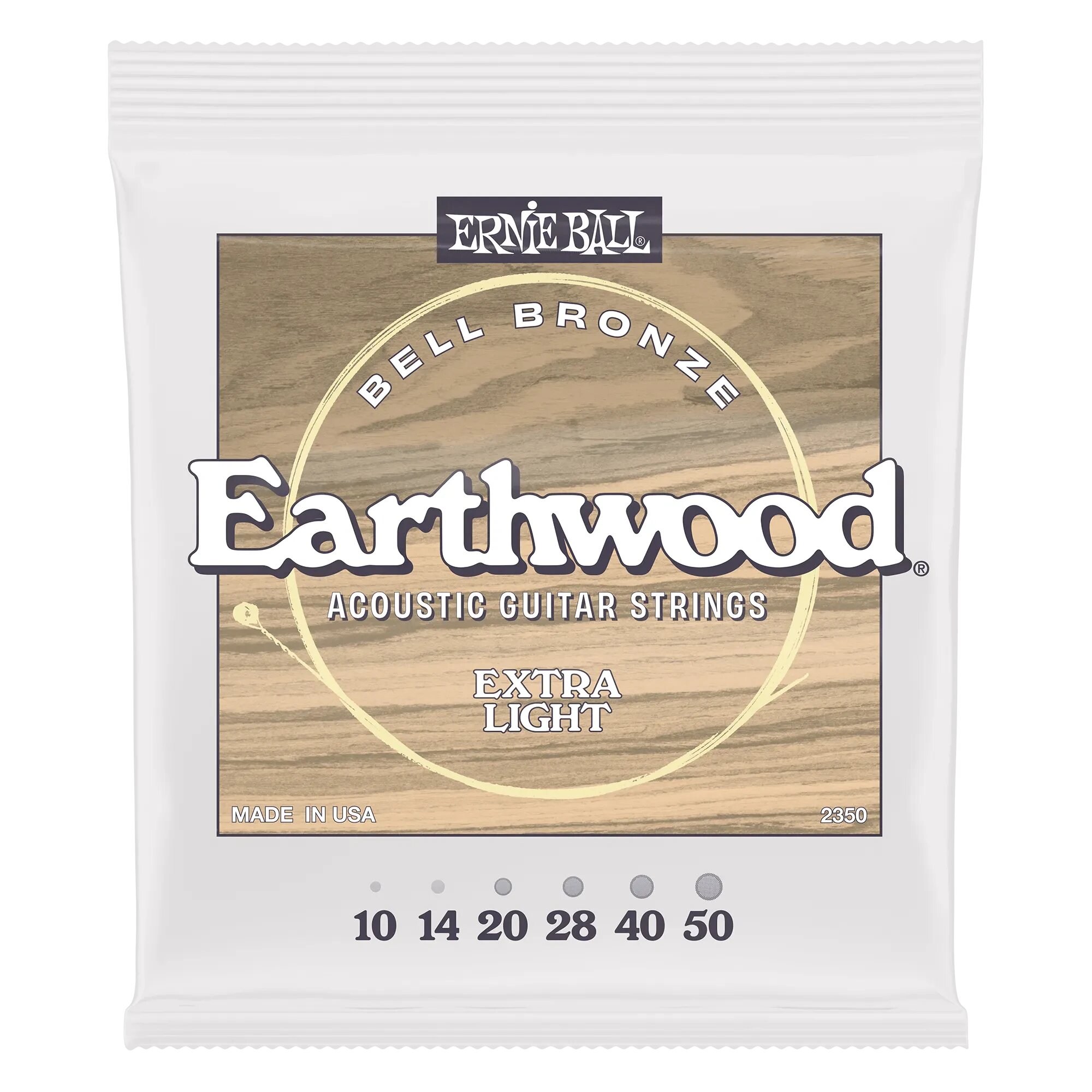 Струны для акустической гитары Ernie Ball 2350 John Mayer Earthwood Bell Bronze Extra Light 10-50