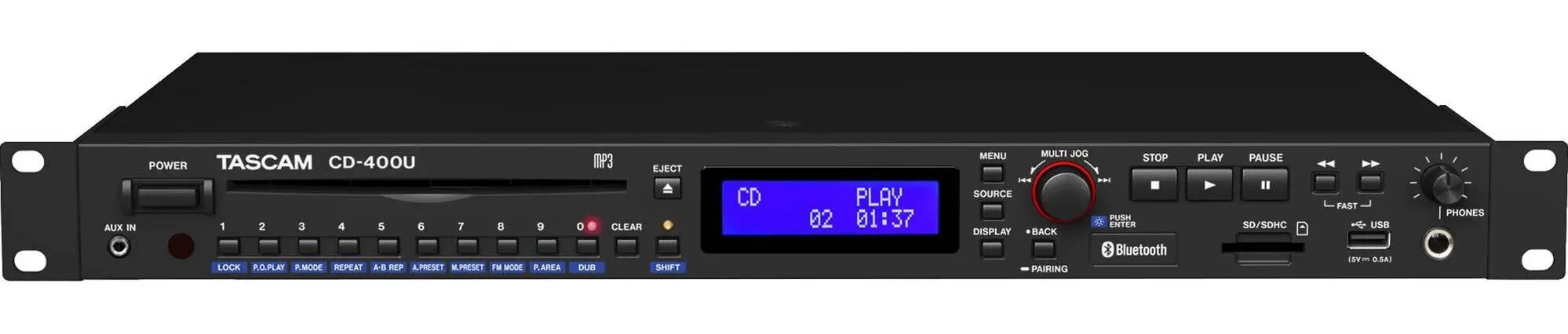 Медиаплеер CD/SD/USB, FM тюнер, Bluetooth Tascam CD-400U