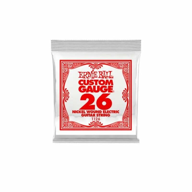 Струна для электрогитары Ernie Ball P01126 Custom gauge, сталь никелированная, калибр 26