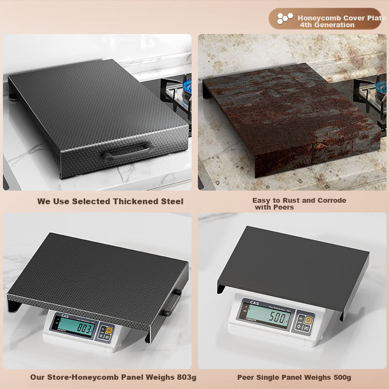 Jiabaili Покрытие для газовой плиты из пчелиных сот 35x45 см с подставкой для кухонной посуды Цвет：Пчелиные соты с