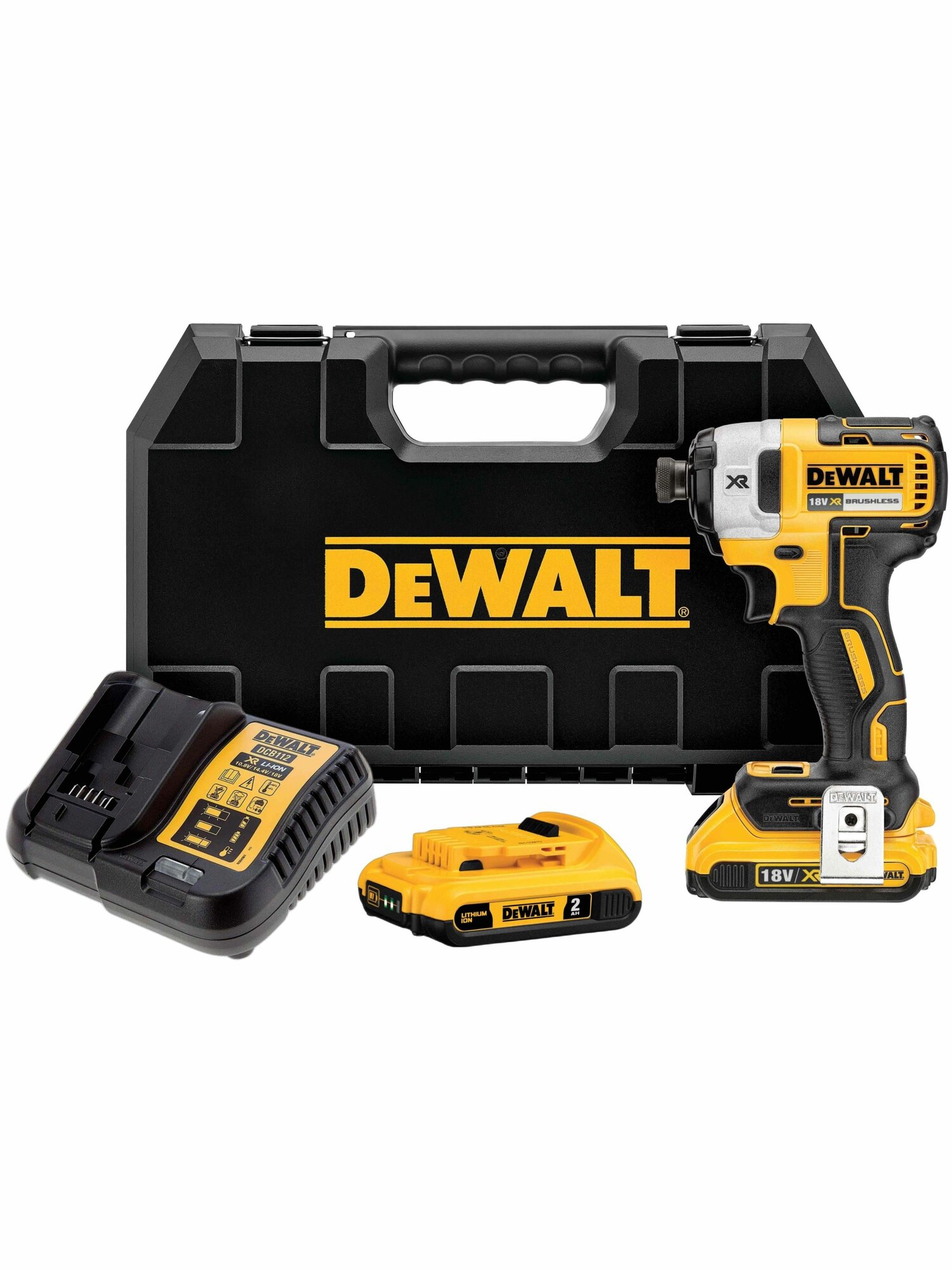 Аккумуляторный шуруповерт DEWALT DCF887D2, 18 В, 205 Нм, 3800 уд/мин, с 2 АКБ 2 Ач и ЗУ, в кейсе TSTAK
