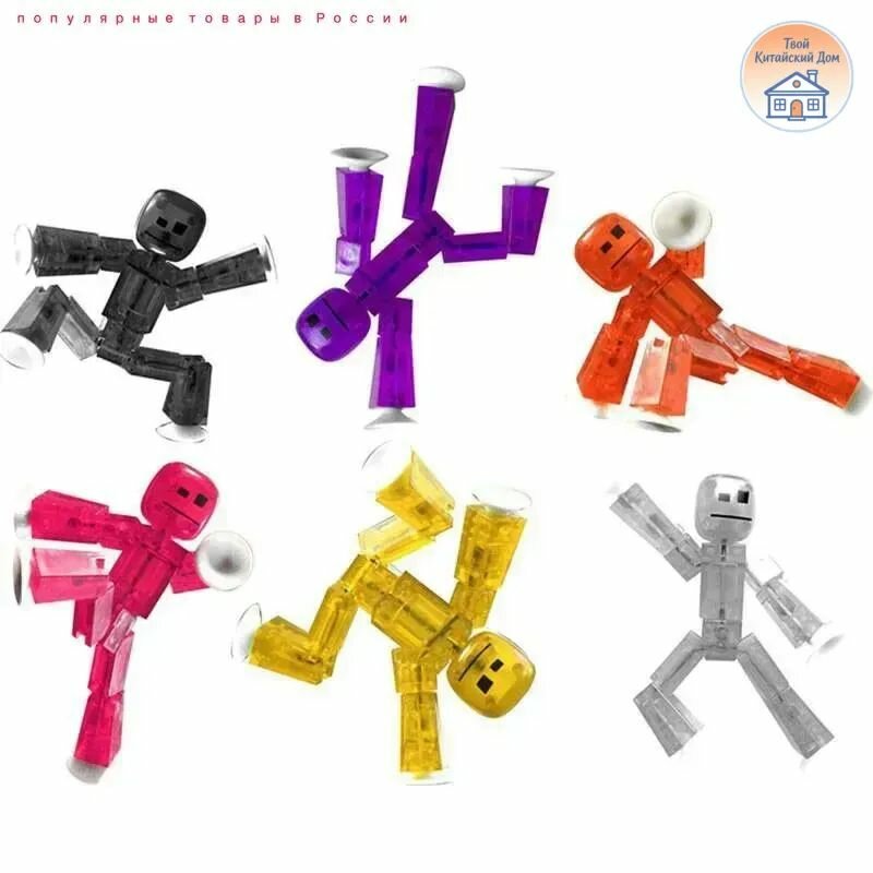 StikBot Zing Креативные куклы-присоски Stickman, 5 шт, разные цвета