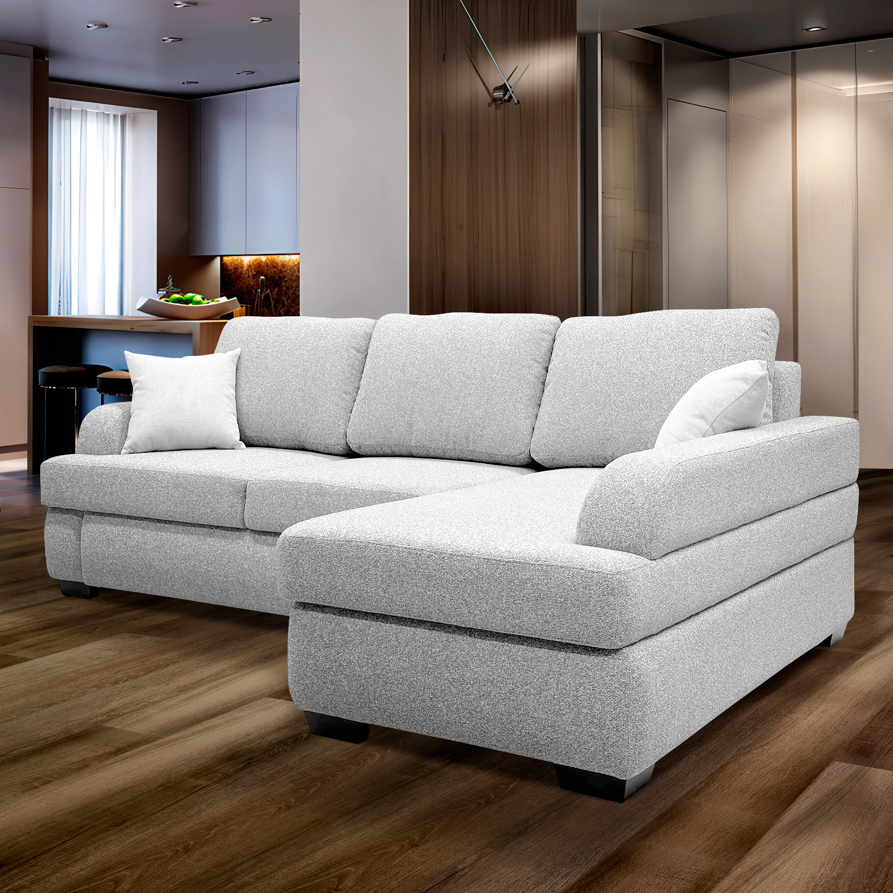 Угловой Диван-кровать Элефант-мини-3 с низкой спинкой, компактный, 240х160, глубина всего 92 см, пружинный блок