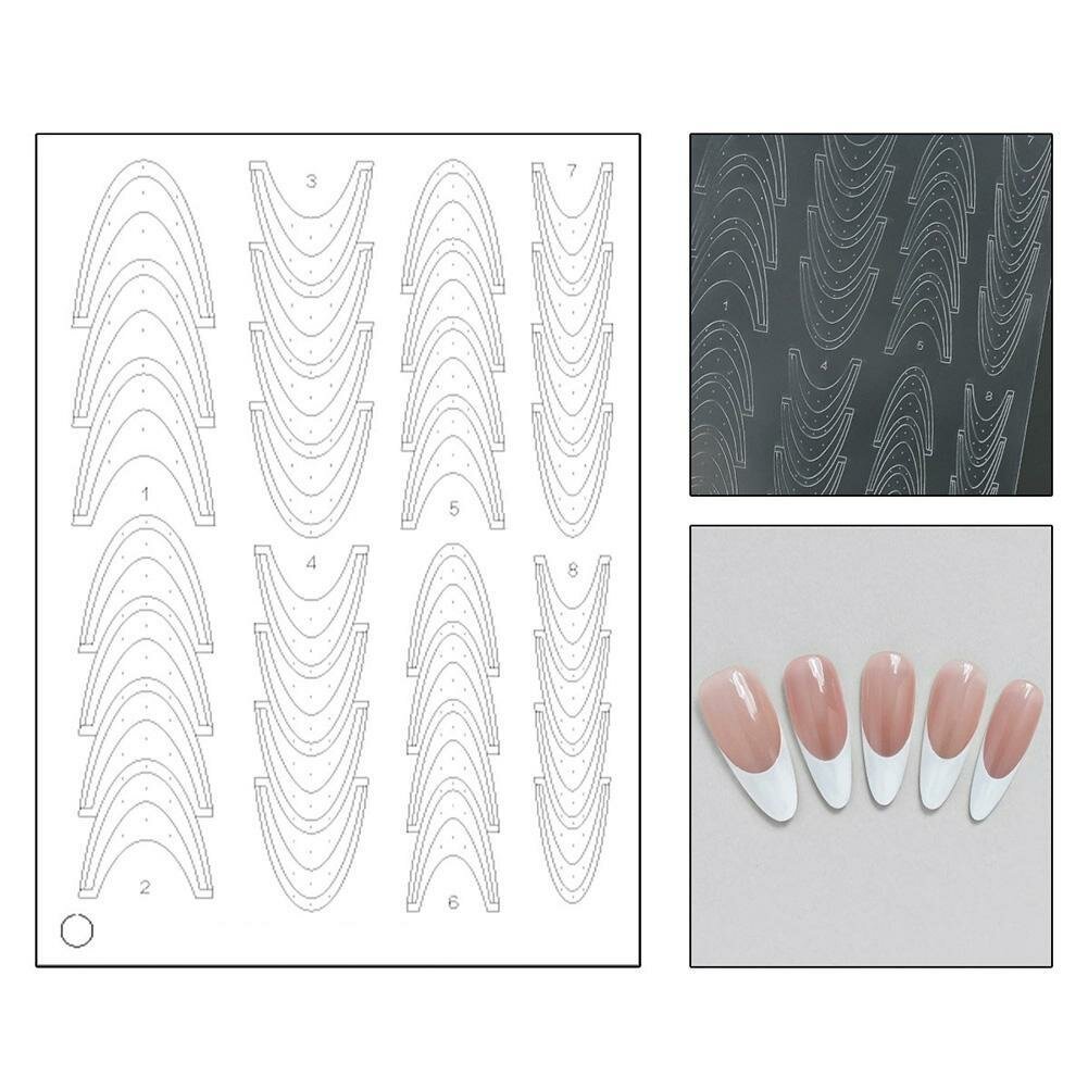 Трафареты для французского маникюра, наклейки для ногтей с ажурным узором, набор для дизайна ногтей