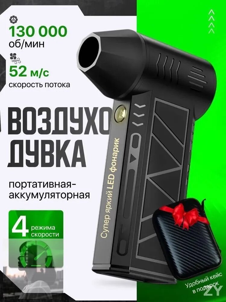 Воздуходувка аккумуляторная мощная, ветродуйка для компьютера, турбовентилятор. Фен для мангала