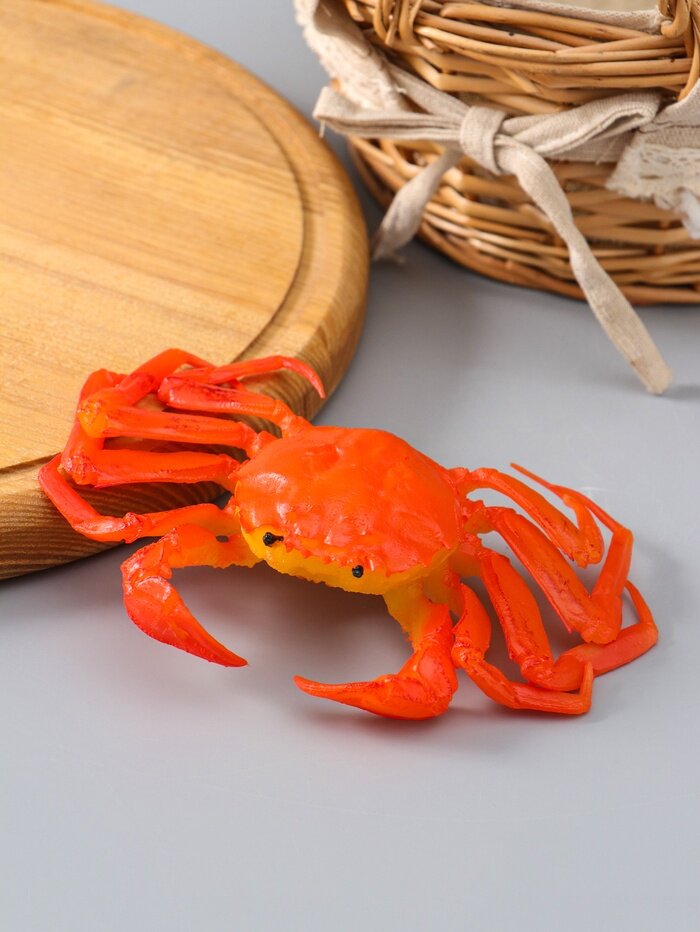 Муляж «Краб», 11×15 см, оранжево-красный