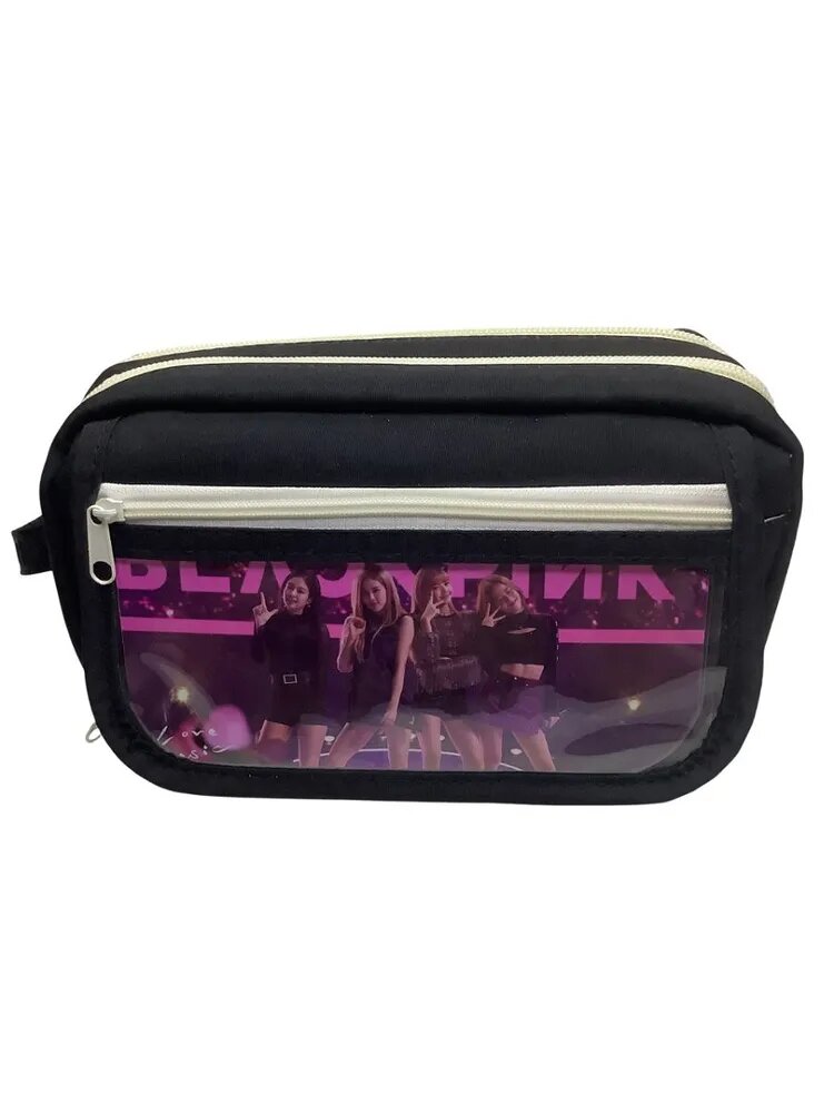 Blackpink пенал блэкпинк для подростка школьный с двумя отделениями 20x11x7см