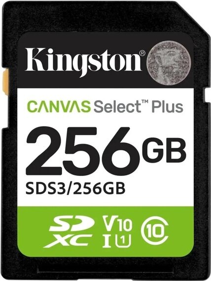 Карта памяти SD 256 Gb Kingston Canvas Select Plus Gen3 UHS-I U1 V10 150 Mb/s (SDS3/256GB)