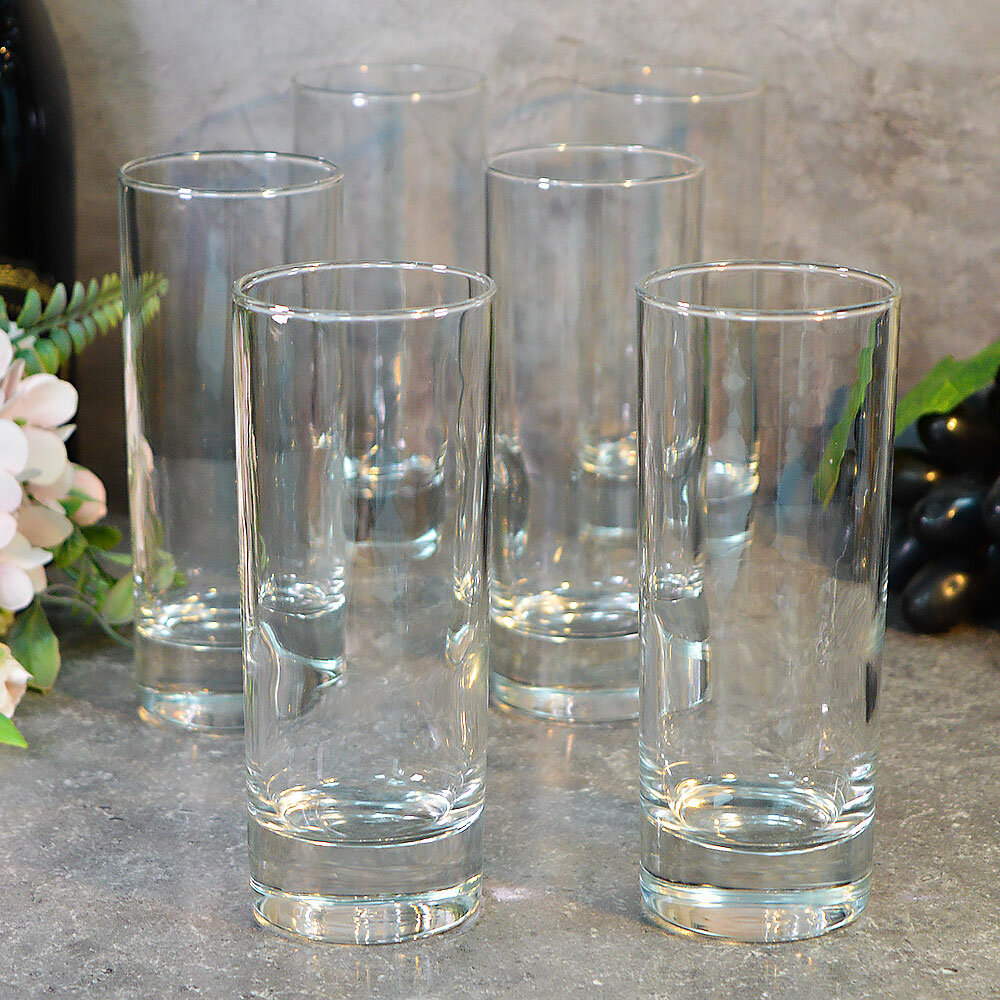 Стакан высокий "Islande", 330 мл, стекло, набор 6 шт, устойчивое дно
