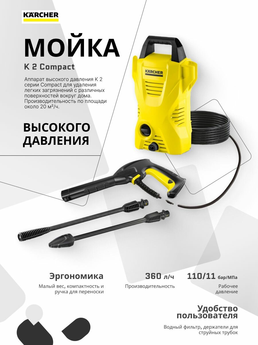 Мойка высокого давления Karcher K 2 compact 1.673-121.0