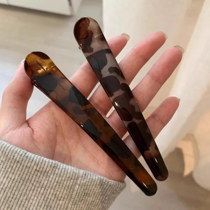 2 шт, большие леопардовые длинные акриловые заколки для волос для женщин, зажим в виде утконоса, заколки для волос с челкой, заколки для волос для девочек, сексуальные аксессуары для волос