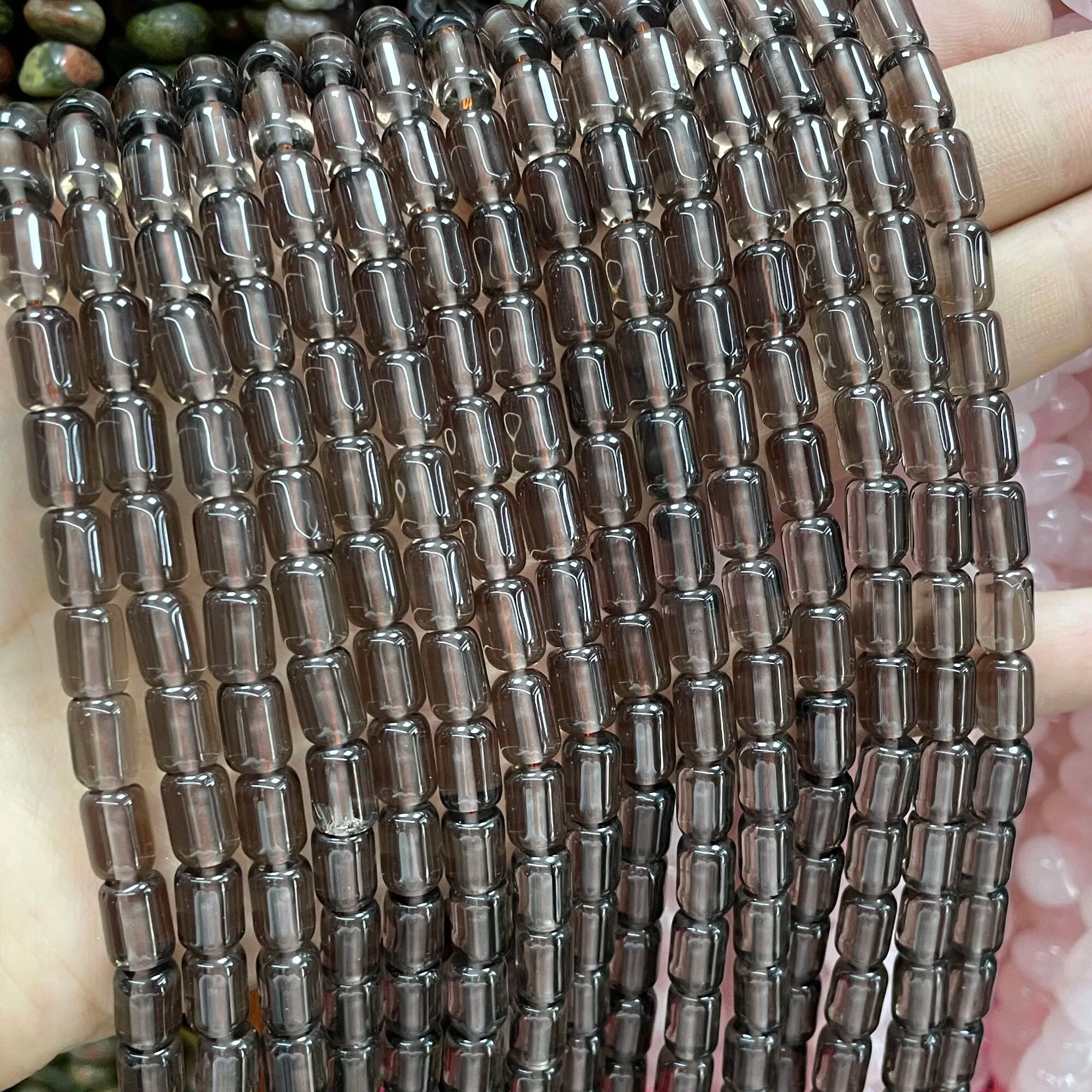 Бусины из дымчатого кварца 6x9 мм