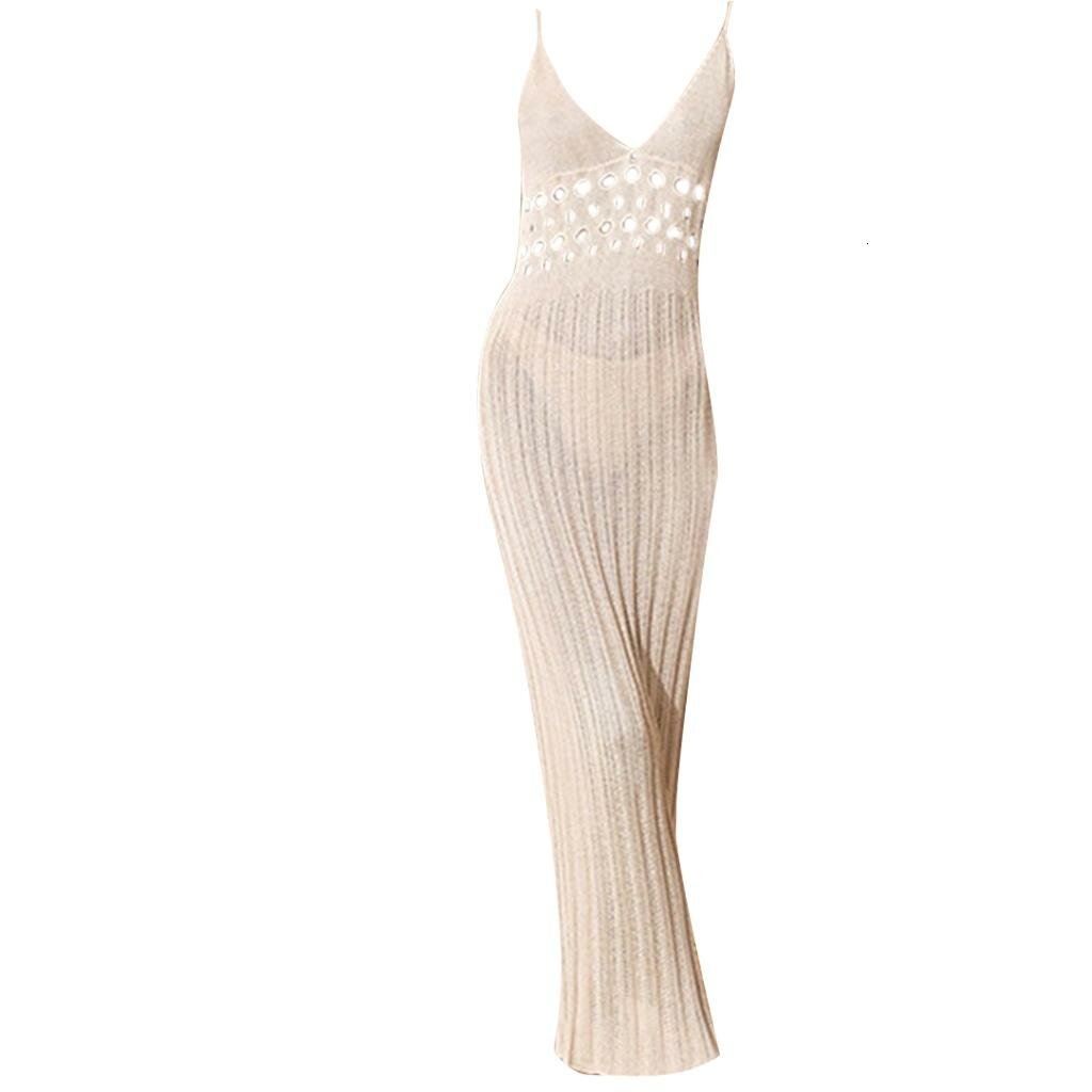 Женский прозрачный бикини-костюм, Бежевый - M