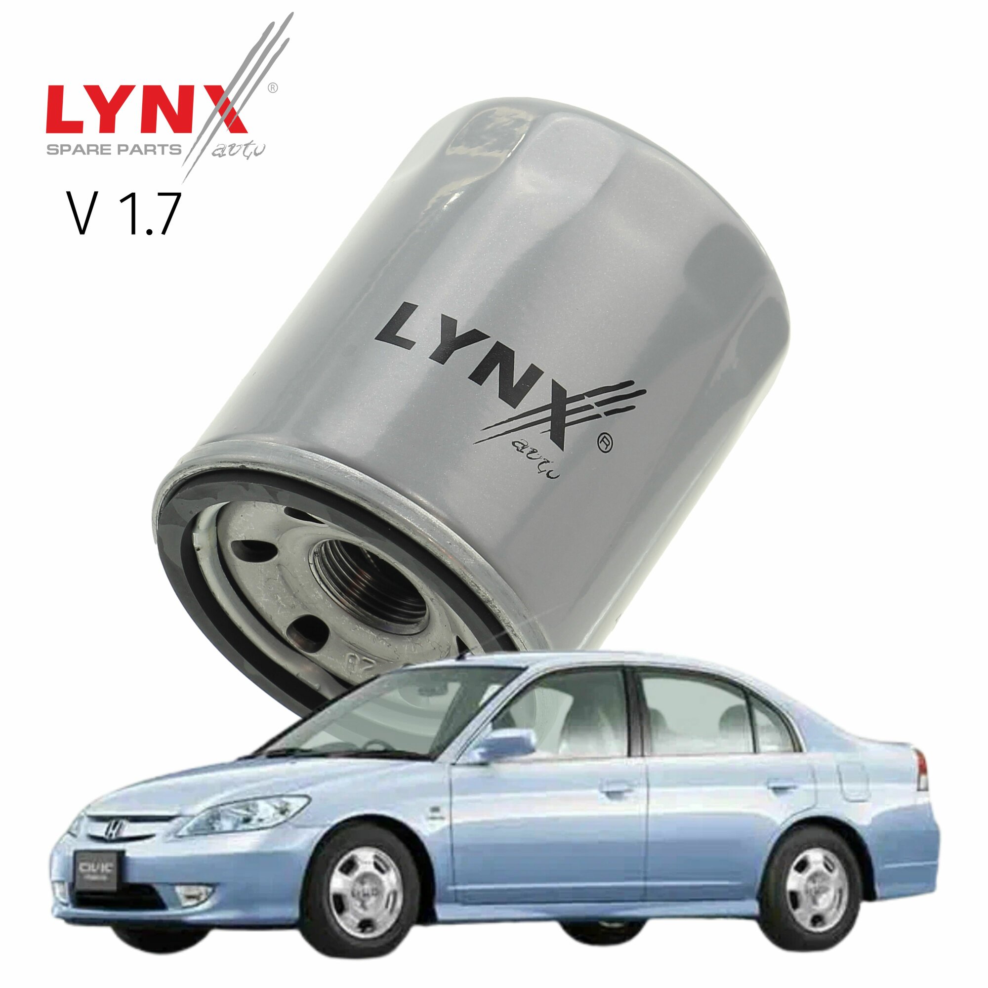 Фильтр масляный Honda Civic (7) / Хонда Цивик 2001 2002 2003 V1.7 D17A8 / 1шт LYNXauto