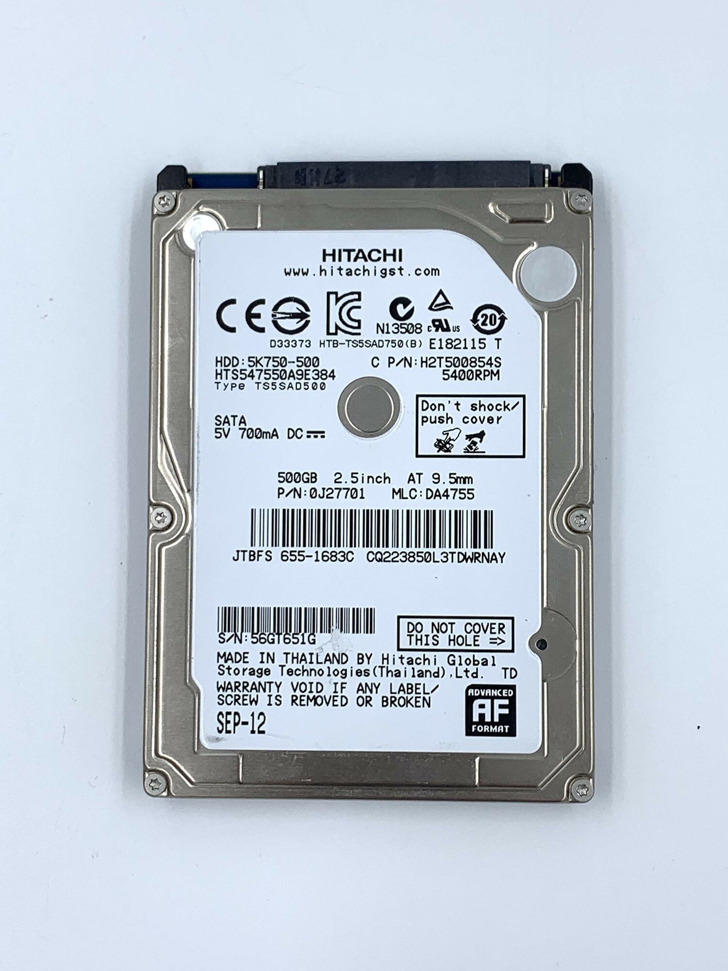 Внутренний жёсткий диск Hitachi H2T500854S, 500GB, 2.5", HDD