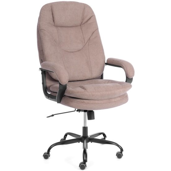 Кресло Tetchair COMFORT Lux (22) metalBL ткань, светло-коричневый, KUB 03