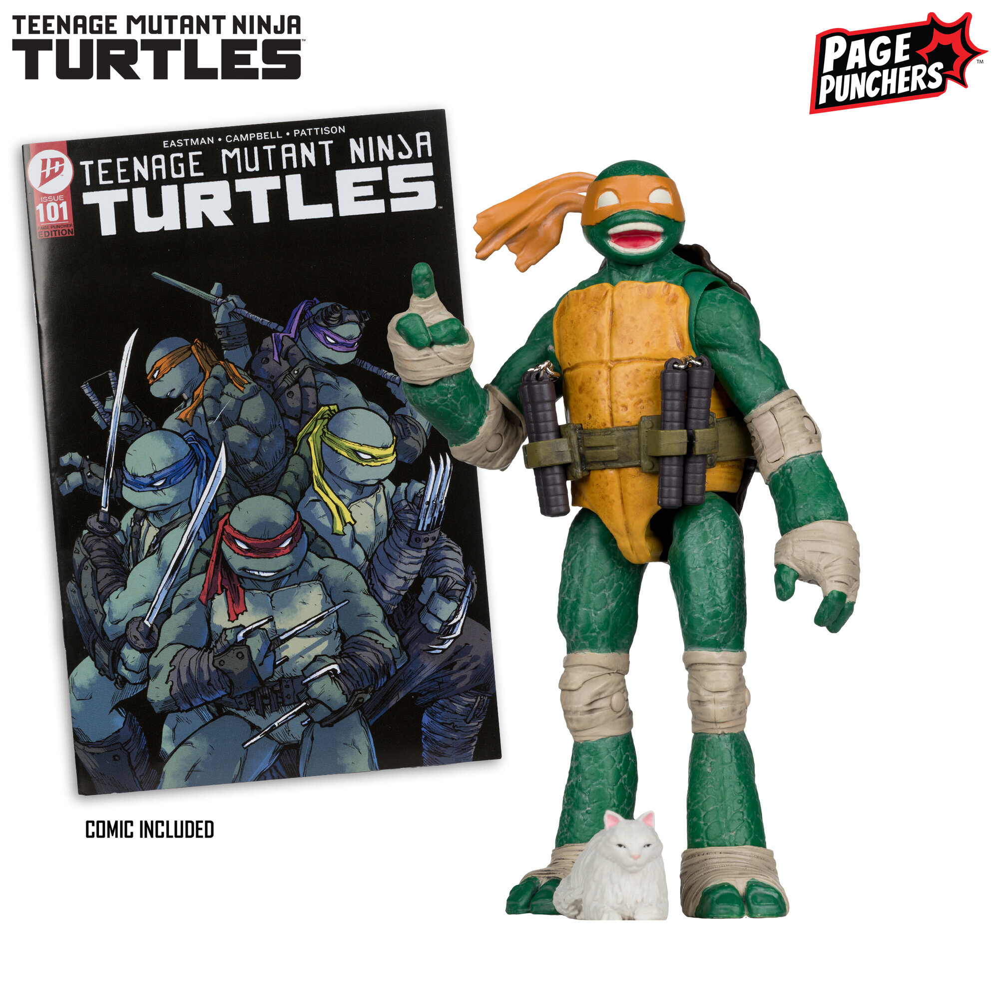 Фигурка Микеланджело "Черепашки Ниндзя с комиксом" от McFarlane Toys коллекционная