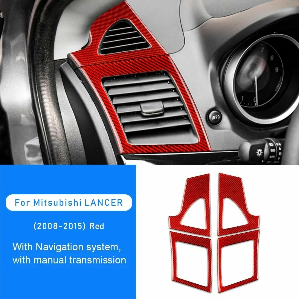 Наклейка из настоящего мягкого карбона для Mitsubishi Lancer 2008-2015 годов выпуска, аксессуары боковой панели приборной автомобиля.