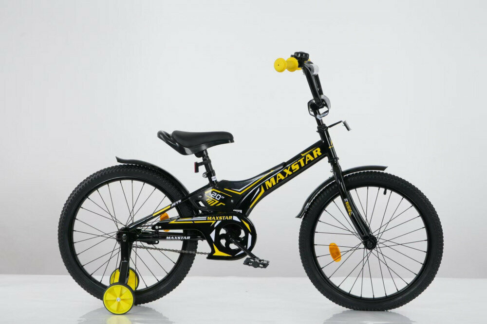 Велосипед детский MAXSTAR 16 Jets Чёрный/Жёлтый, под рост 104-115 см