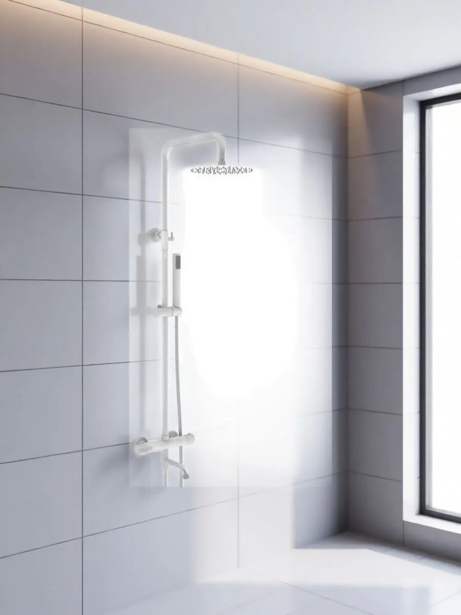 Душевая система из латуни с термостатом Vieir V403561-F белый