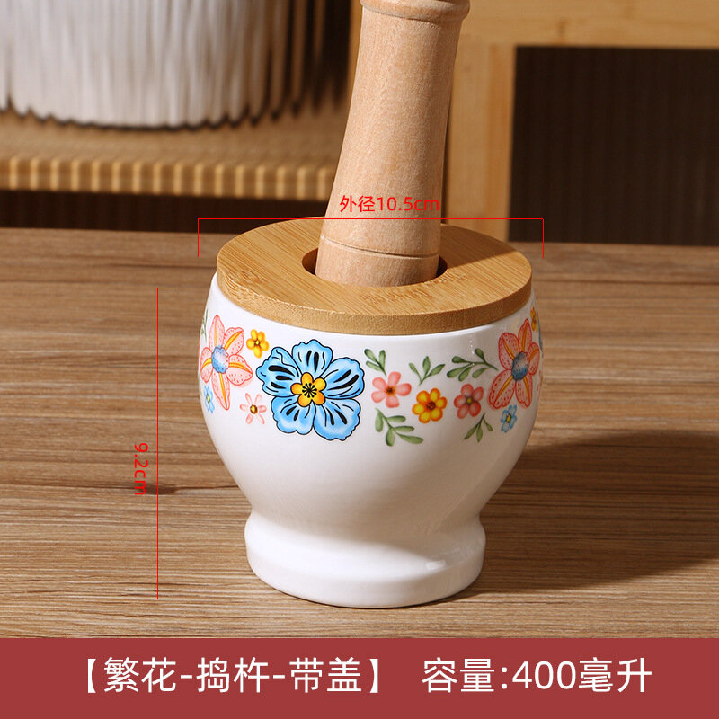 Керамическая ступка для чеснока, каменная ступка, ручная мельница для чеснока, бытовая емкость для измельчения чеснока, ручной пресс для приготовления чесночной пасты, традиционный стиль.