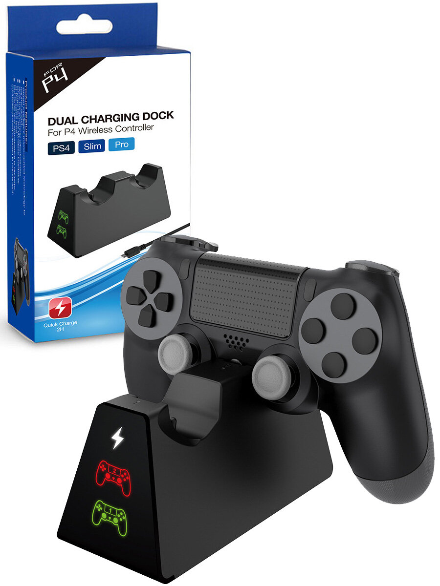 Зарядная станция для двух геймпадов PS4 DualShock 4 (Dobe TP4-19012)
