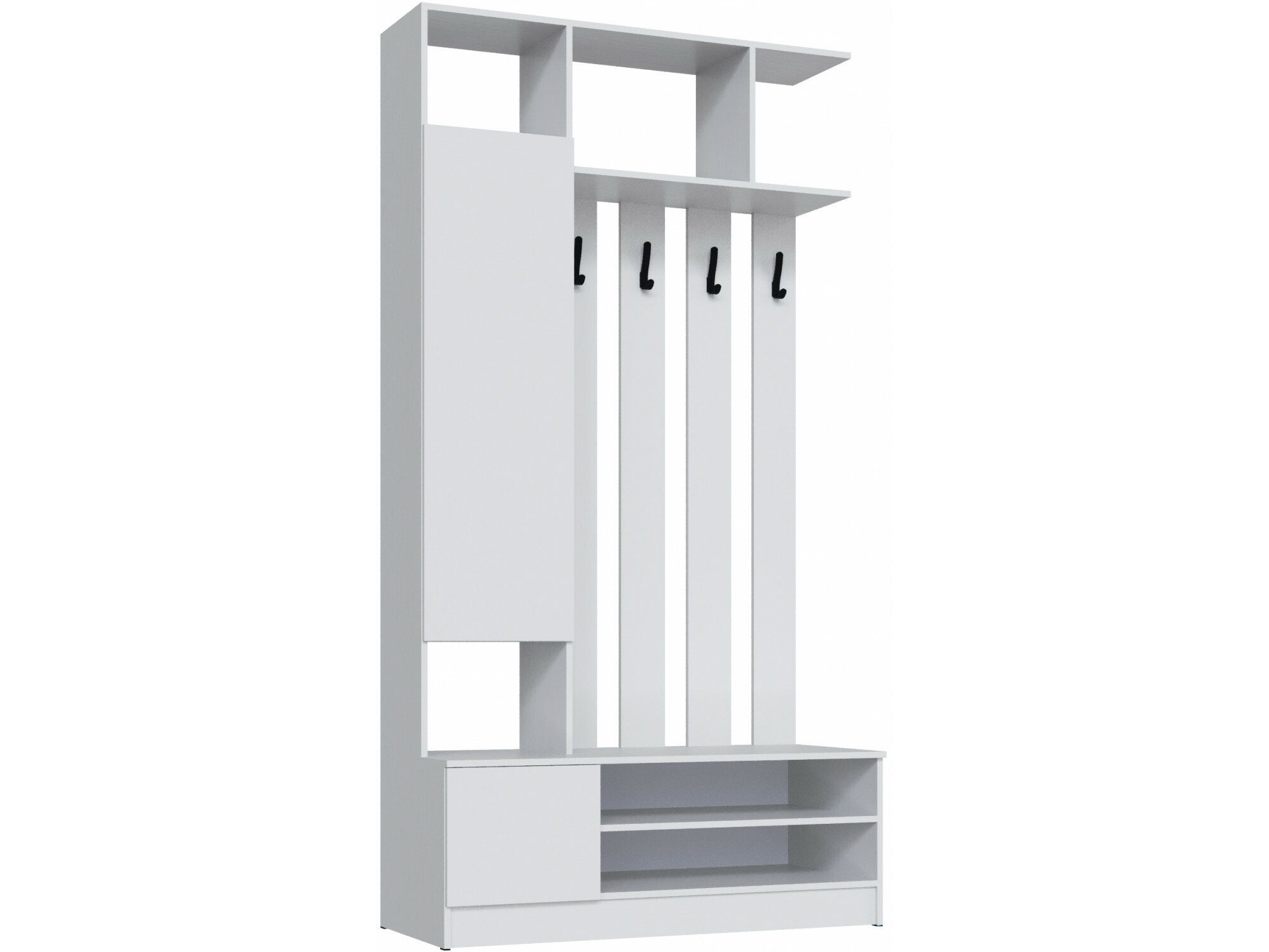 Центральная секция для прихожей (1,2), в современном стиле, Белый