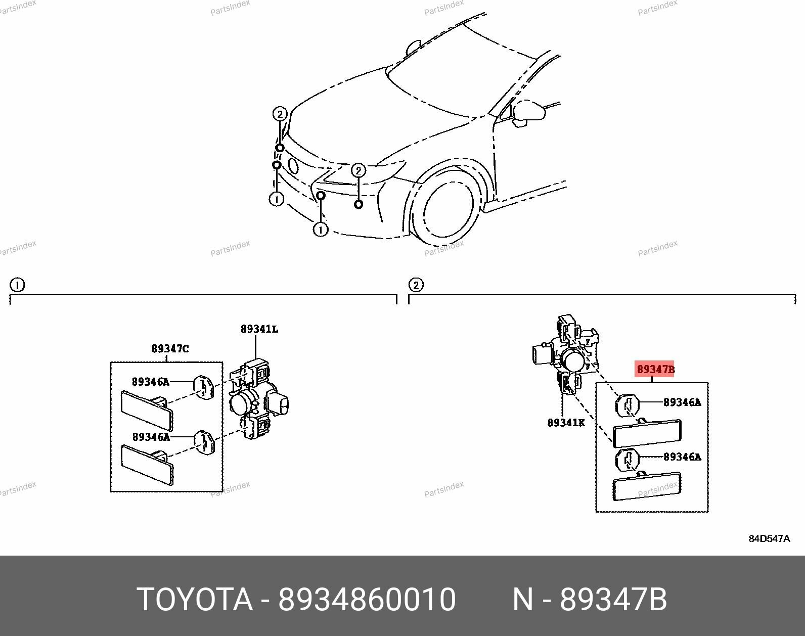 Крепеж датчика парковки (однораз. монтаж), TOYOTA 8934860010