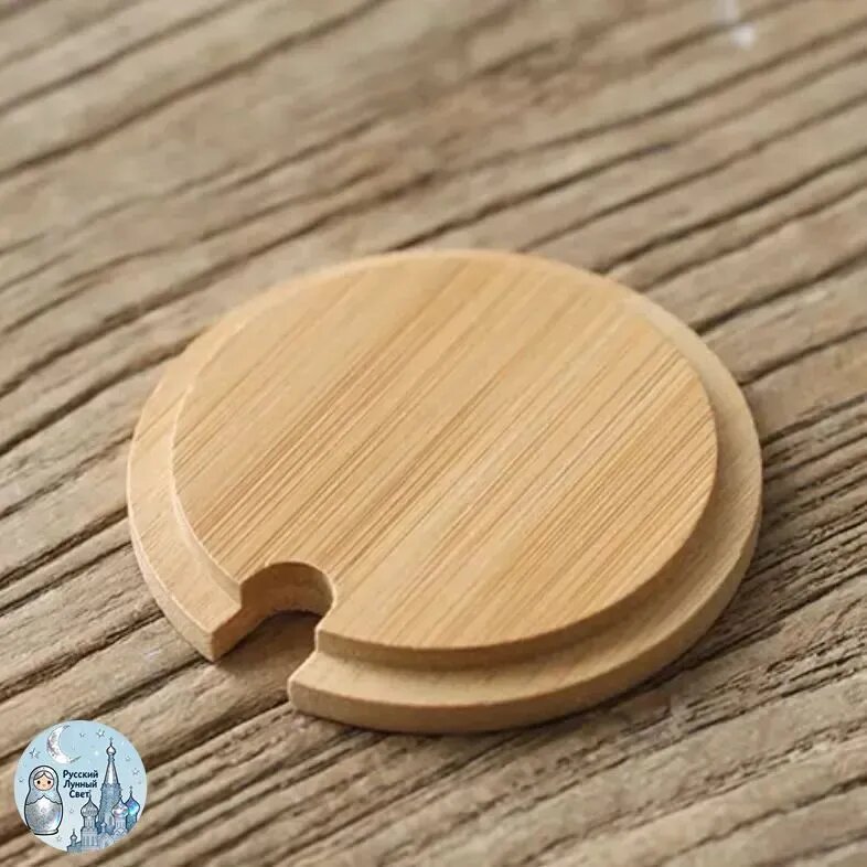 Черная керамическая кружка с деревянной крышкой и ручкой с ложкой, 1 шт. Эко стиль — фото 1
